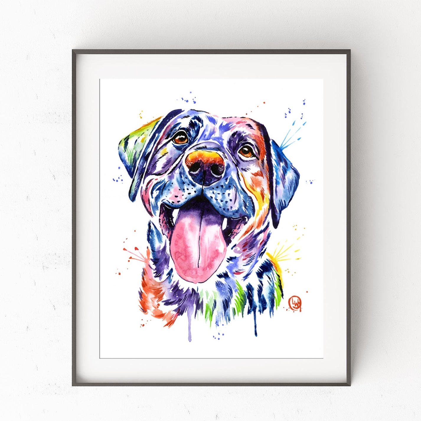 Black Lab Art = Colorful Watercolor Pet Portrait – Whitehouse Art